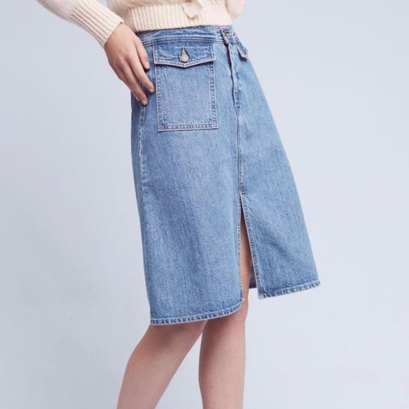 Levi's | Skirts | Levis Misses Sizes Medium Wash Surplus Aline Front ...
